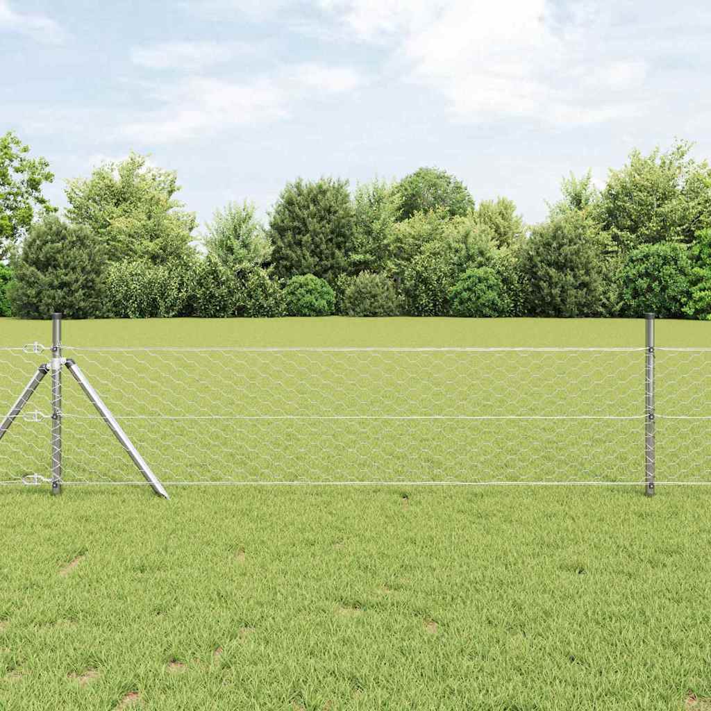 Cerca hexagonal para fijar al suelo 50 x 0,8 m Plateado Malla | Leroy ...