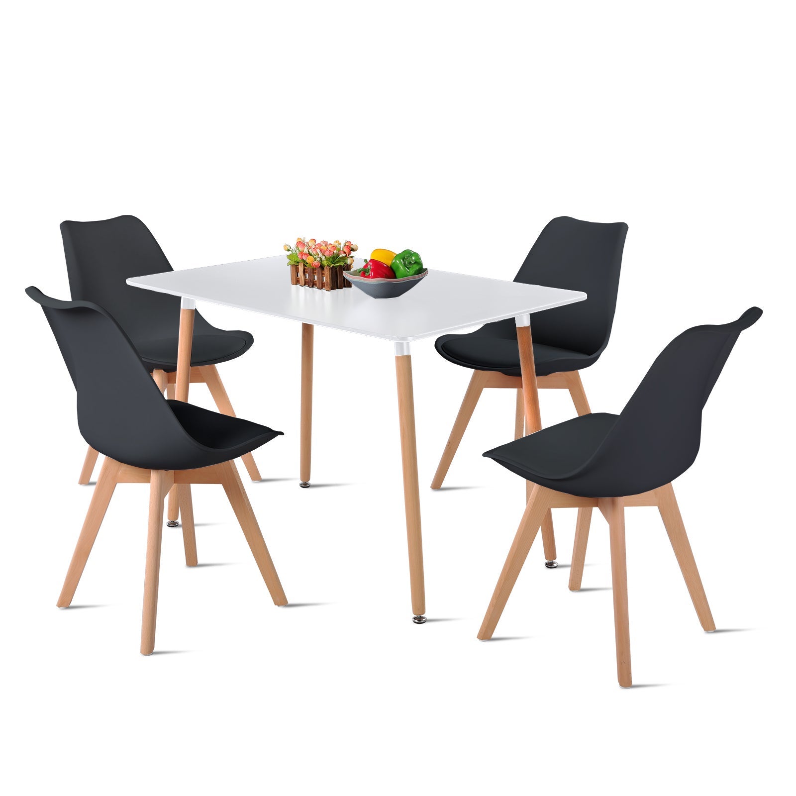 Ensemble Complet de Table à Manger pour 2 à 4 Personnes - Table Blanche ...