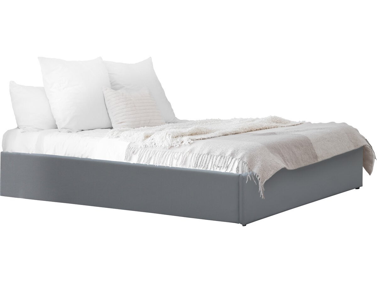 Lit simple en PVC avec coffre "Ava" - 90 x 190 cm - Gris | Leroy Merlin
