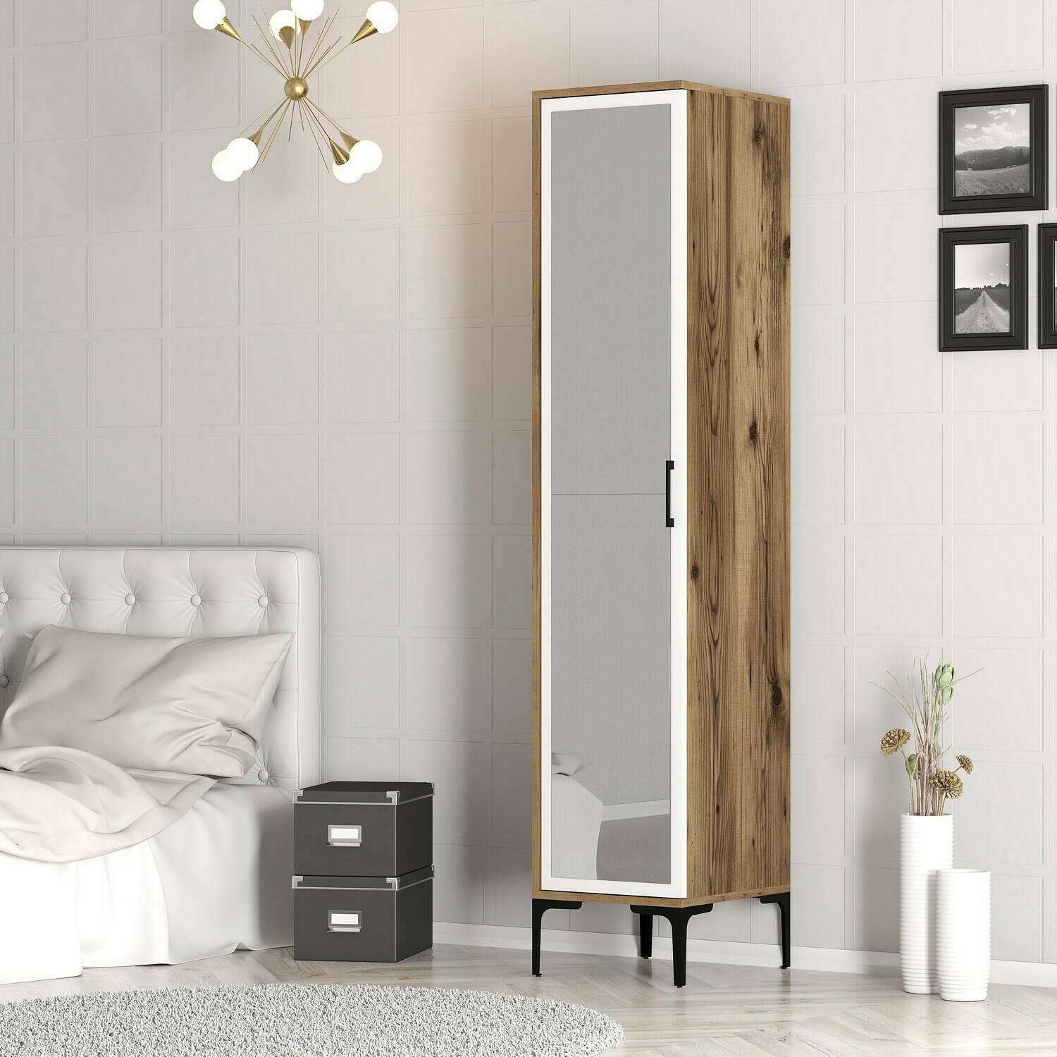 Armario multiusos 1 puerta Acrux, Mueble alto para baño o cocina ...