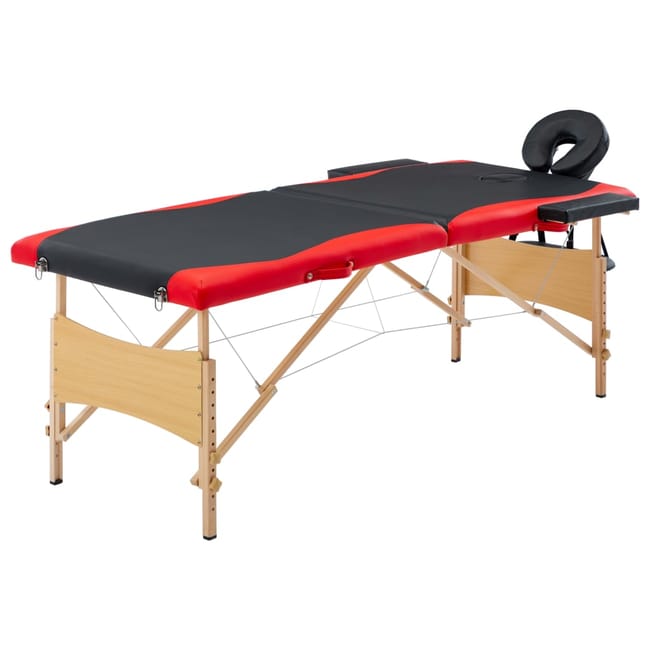 Table De Massage Pliable 2 Zones Bois Noir Et Rouge Leroy Merlin