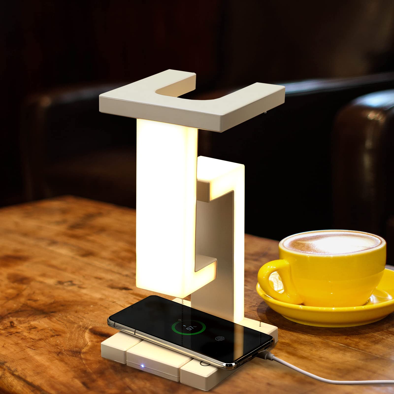Lámpara de Mesita con Carga Inalámbrica,3 en 1 Táctil para Dormitorio ...