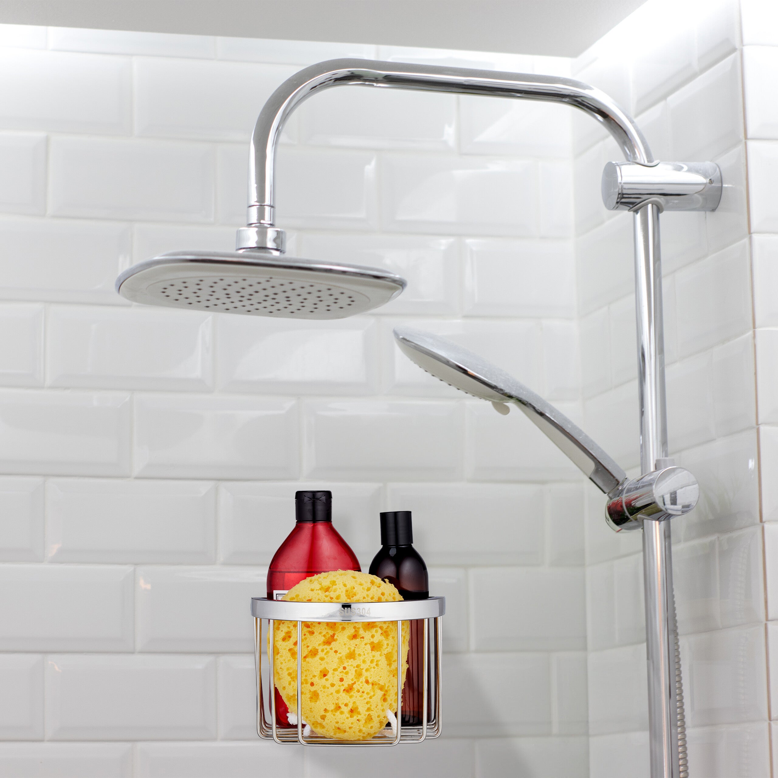 Support pour douche, acier inoxydable, mural, 11,5x16x16, pour ...