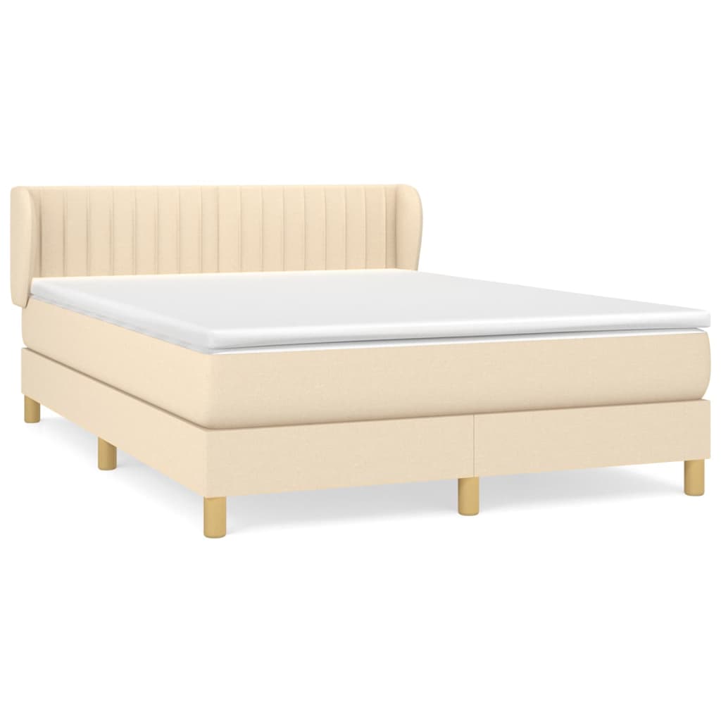 Lit Double | Lit Adulte | Lit à sommier tapissier avec matelas Crème ...