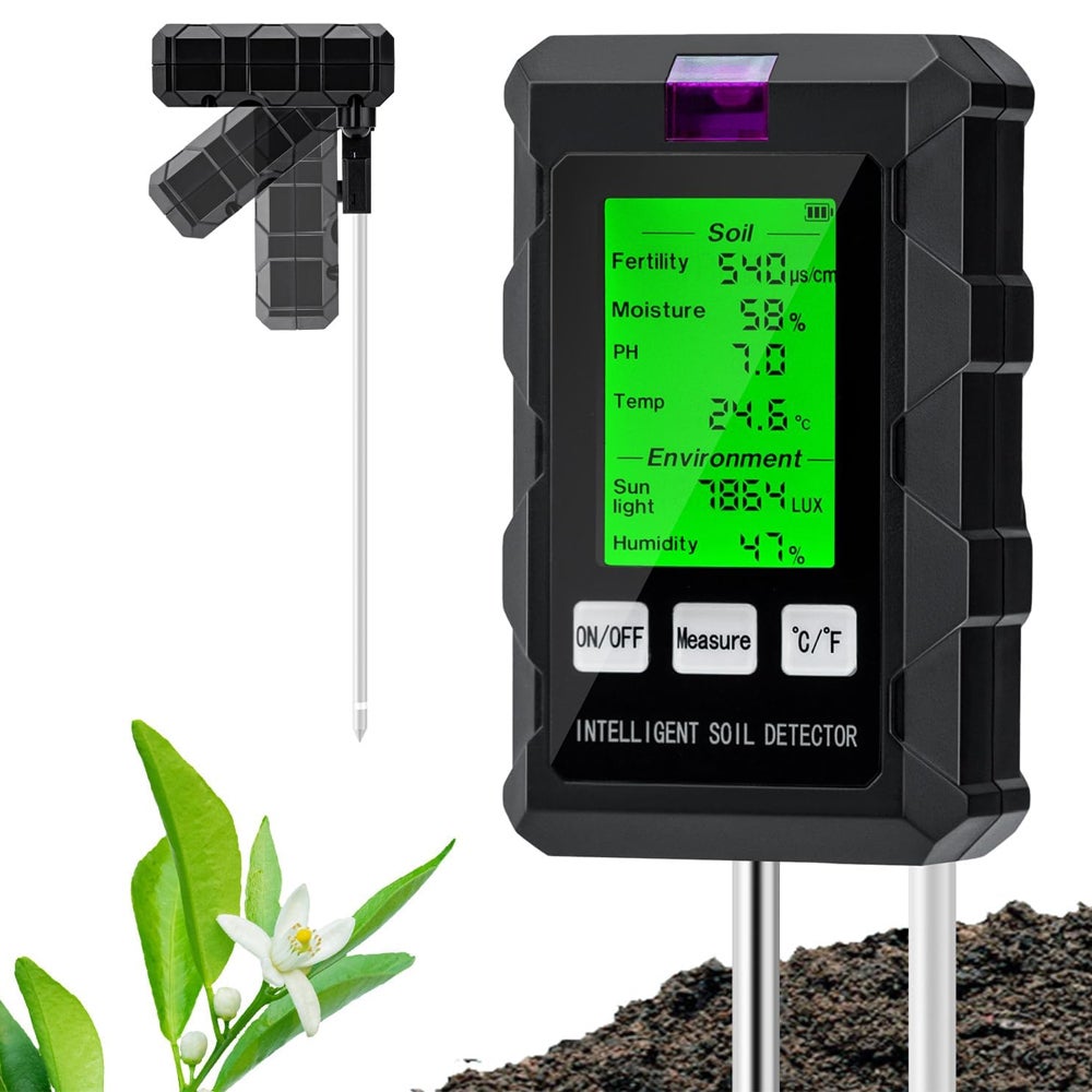 Testeur de pH du Sol 6 en 1, Testeur pour Humidité/Fertilité/pH ...
