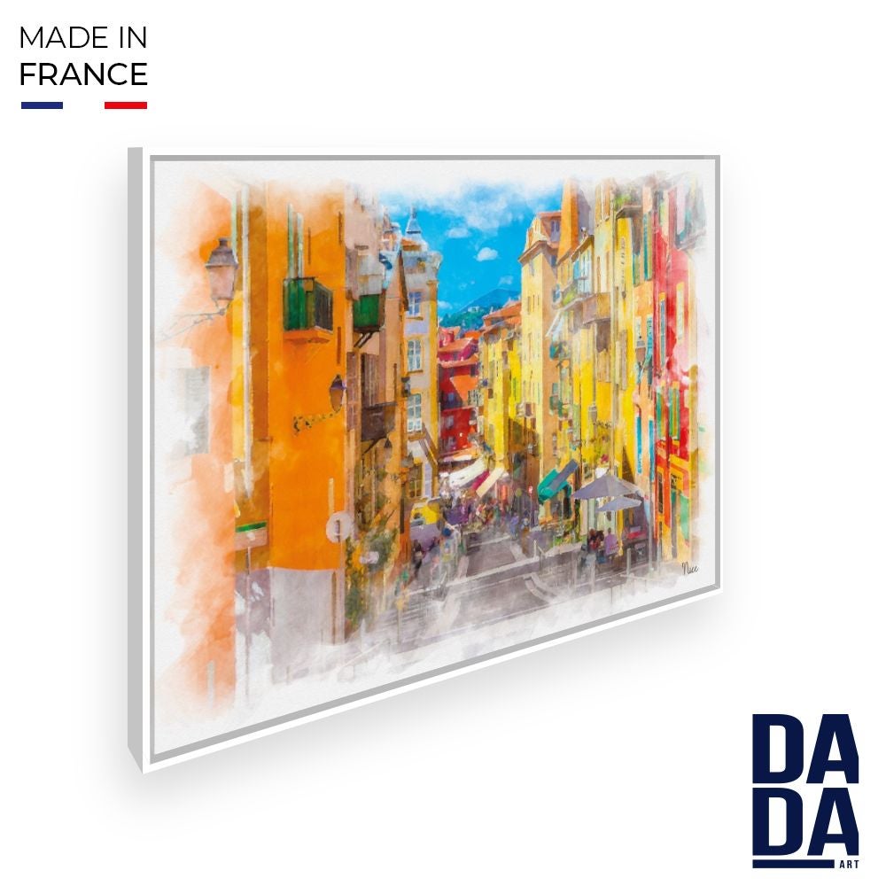 Tableau Rue de Nice / 45x60cm / Cadre Blanc / Fabriqué en France ...