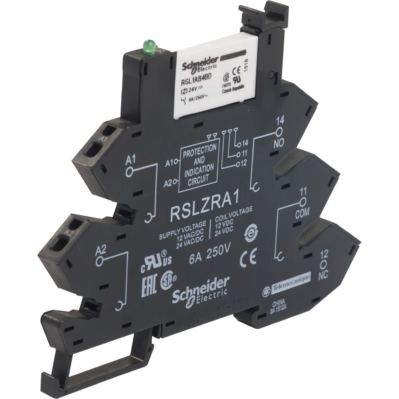 Relais avec embase - zelio relay rsl - 6a - 1of - 24v dc - br ...