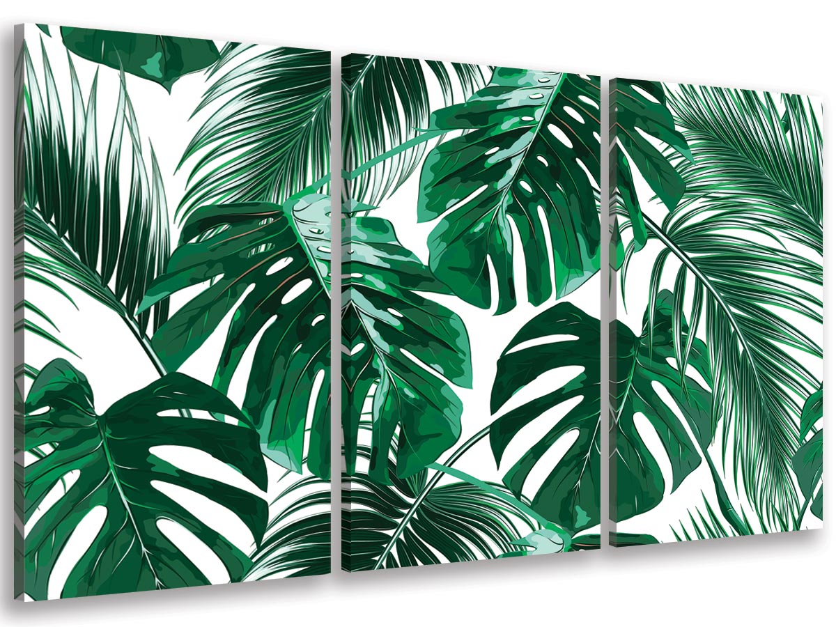 Tableau tryptique, Tableau tropical feuille, 90x60cm | Leroy Merlin