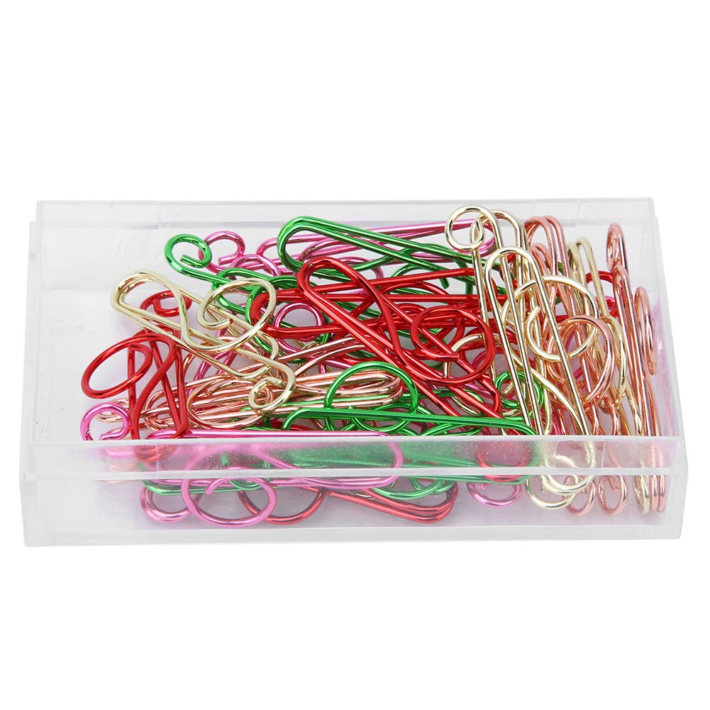 Caja de 25 clips de papel con forma de notas musicales de 5 colores ...