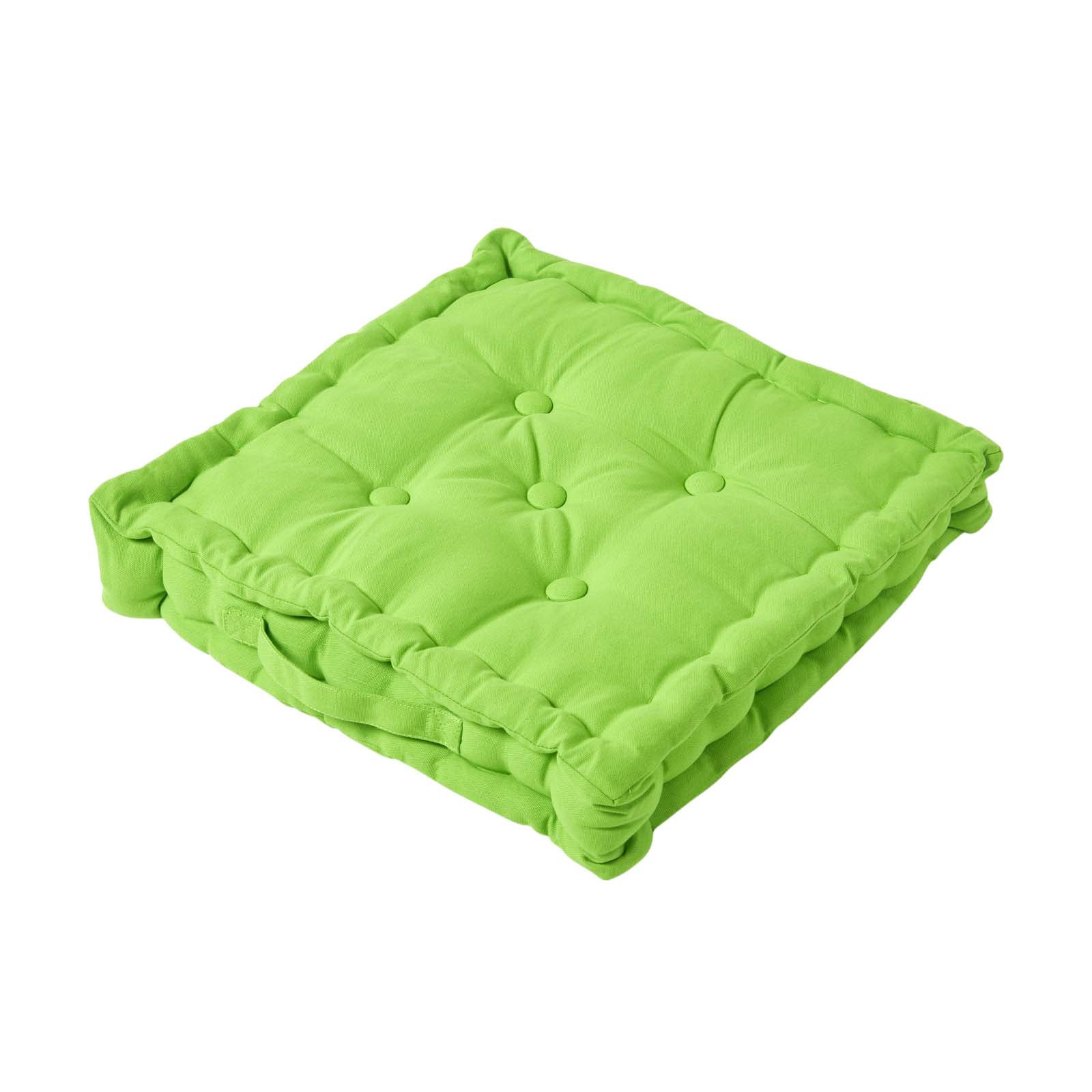 Homescapes Coussin de sol - Vert Citron Uni - 50 x 50 cm | Leroy Merlin