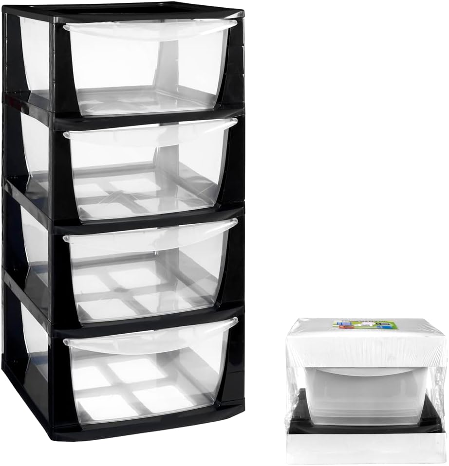 COM-FORT HOUSE Cajonera de Plástico Apilable para Almacenaje- Cajonera ...