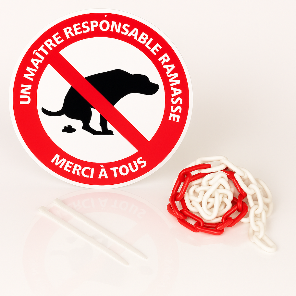 Panneau un maître responsable ramasse merci à tous disque prépercé ...