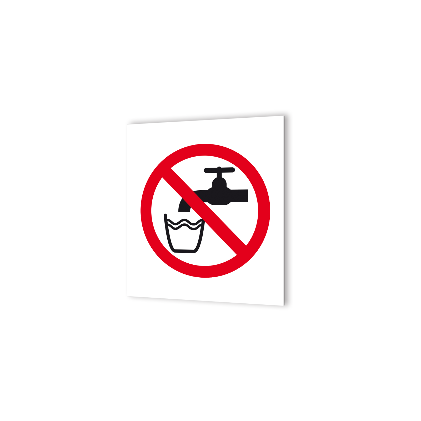 Pictogramme Eau Non Potable - Panneau signalétique Dibond blanc - 20x20 ...