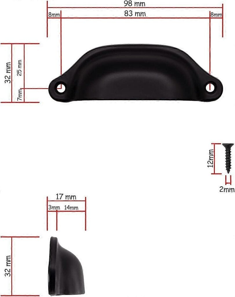 Paquet de 10 boutons anciens – Design rétro – 98 X 32 Mm – Noirs ...