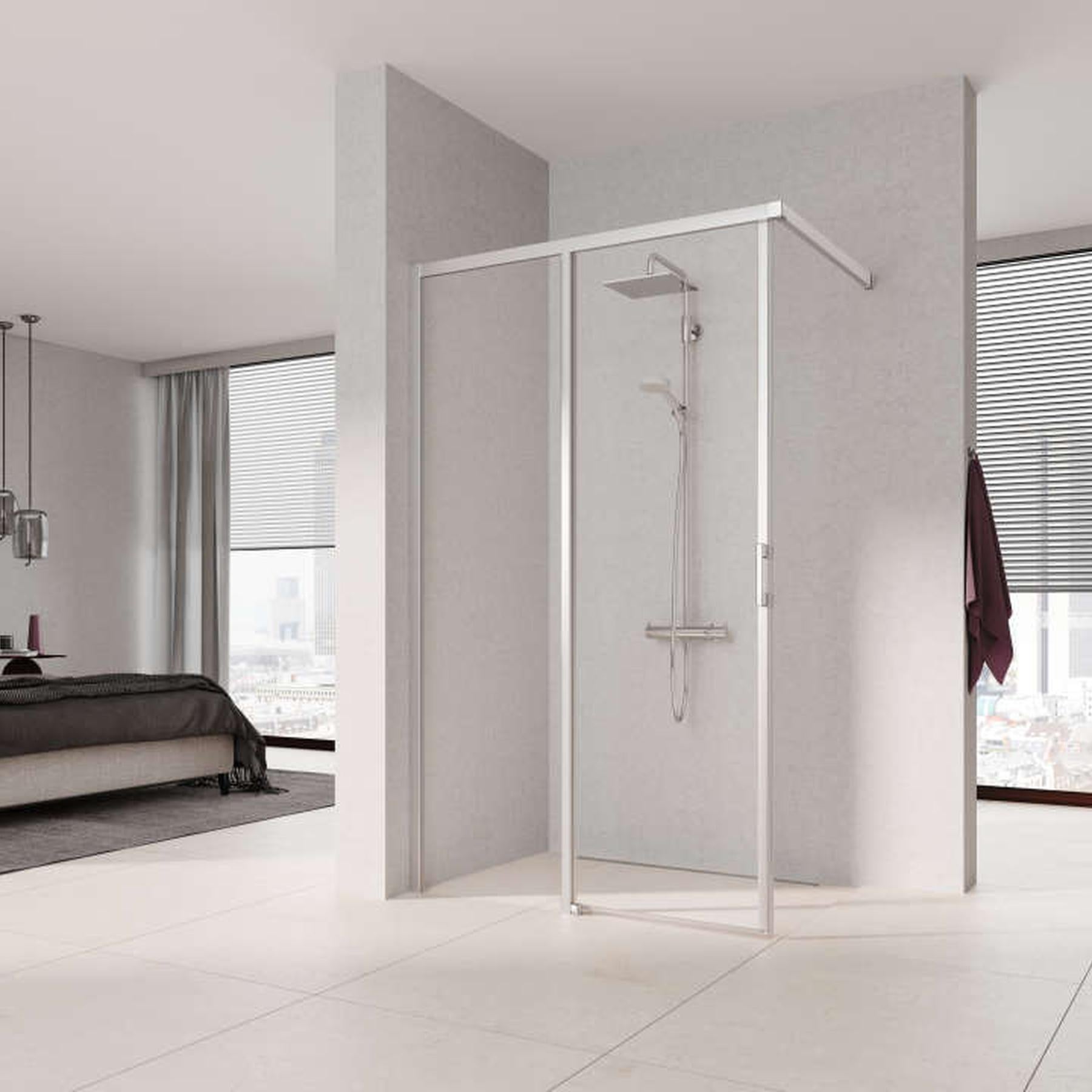Doccia parete walk-in larghezza 120 cm altezza 200 cm argento opaco ...