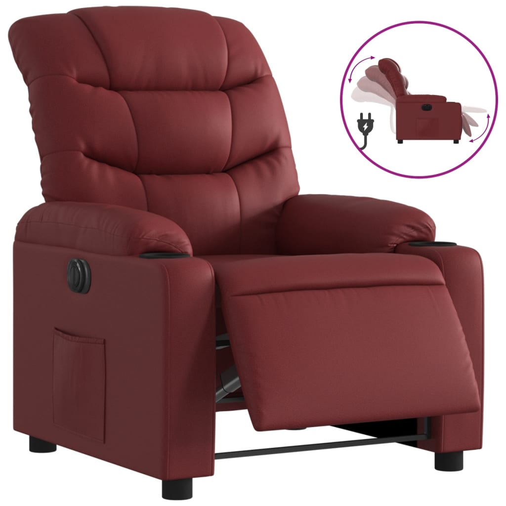 Sillón reclinable eléctrico | Sillón de relax | Silla de relax de cuero ...