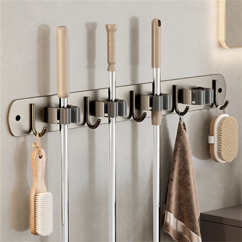 Support Mural pour Balai Sans Perçage - Range-Balai Suspendu avec 4 ...
