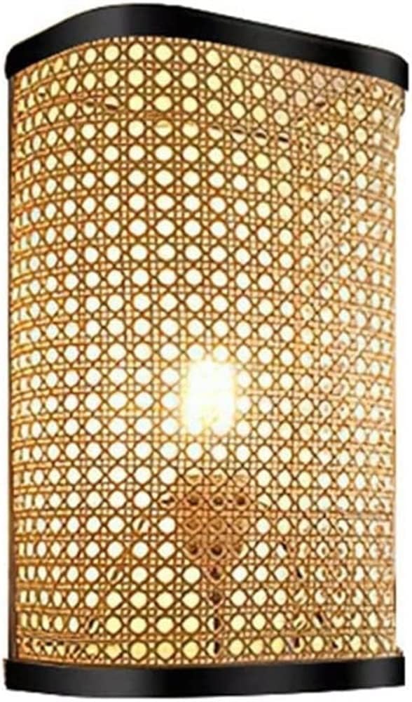 Aplique de Pared Rectangular de Ratán "LAVANDA" para Sala de Estar y ...