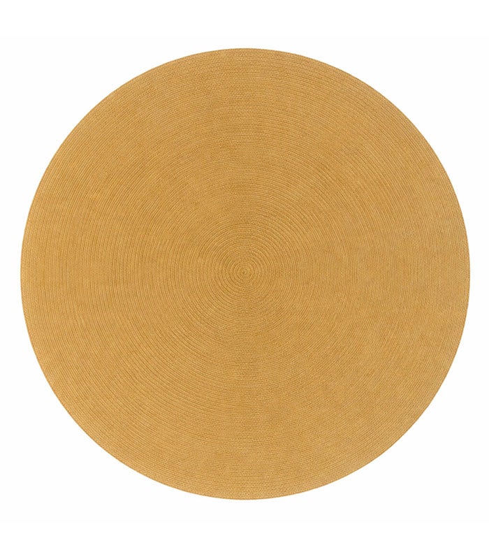 Hamid - Tapis rond d'extérieur et d'intérieur NANSA OCRE 200X200 ...