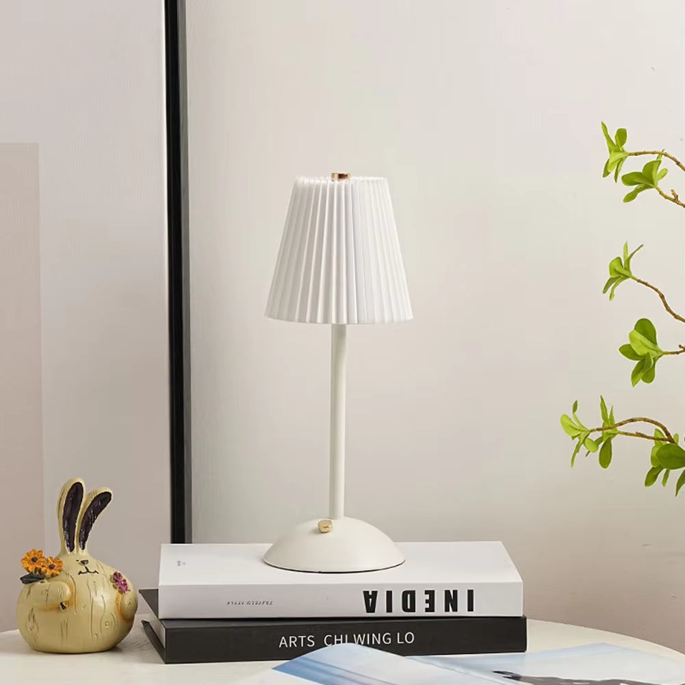 Lampe de table rechargeable, petite lampe de bureau avec abat-jour en ...