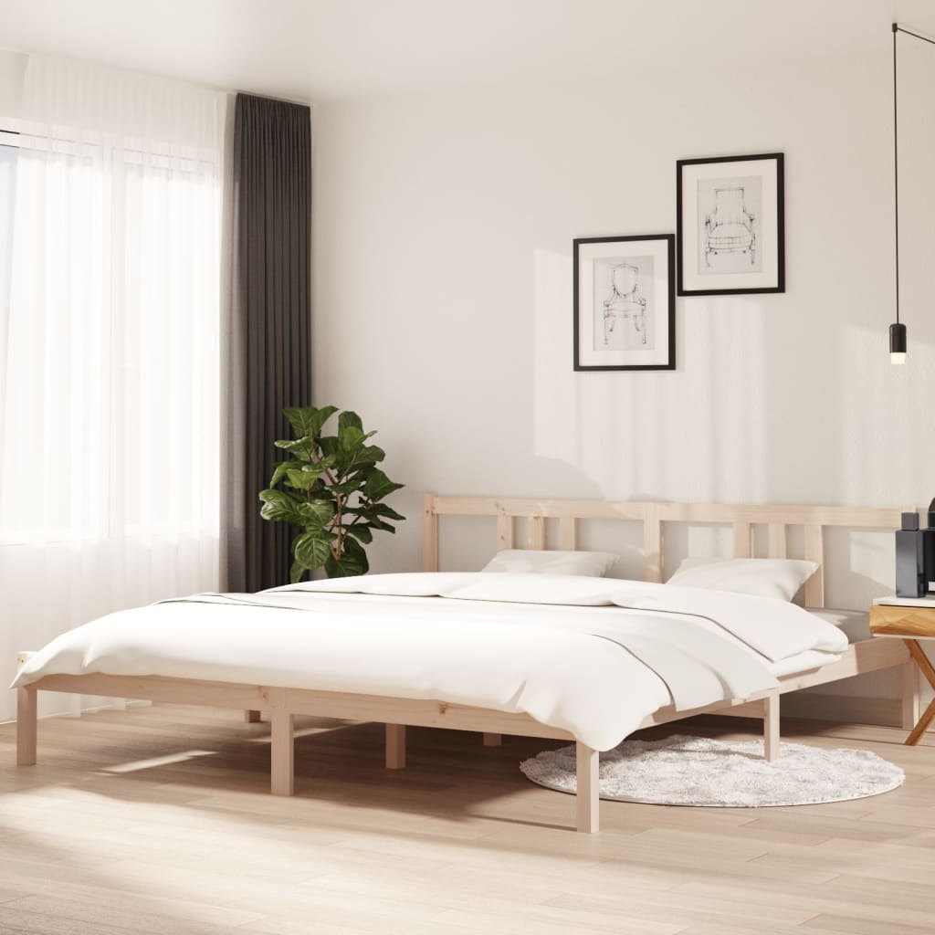 Cadre de lit sans matelas bois massif 180x200 cm | Leroy Merlin