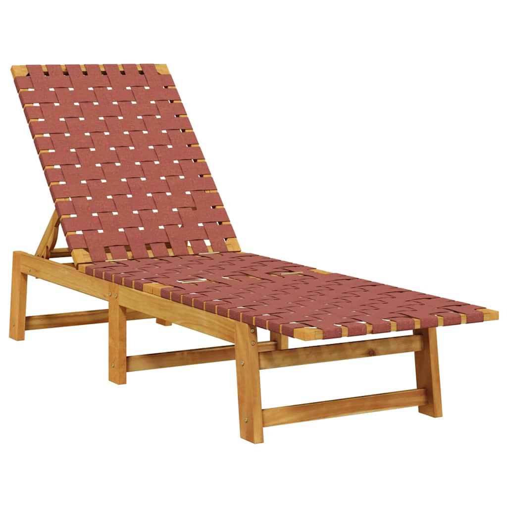 Transat | Chaises longues rouge bois d'acacia solide et tissu CFW917146 ...