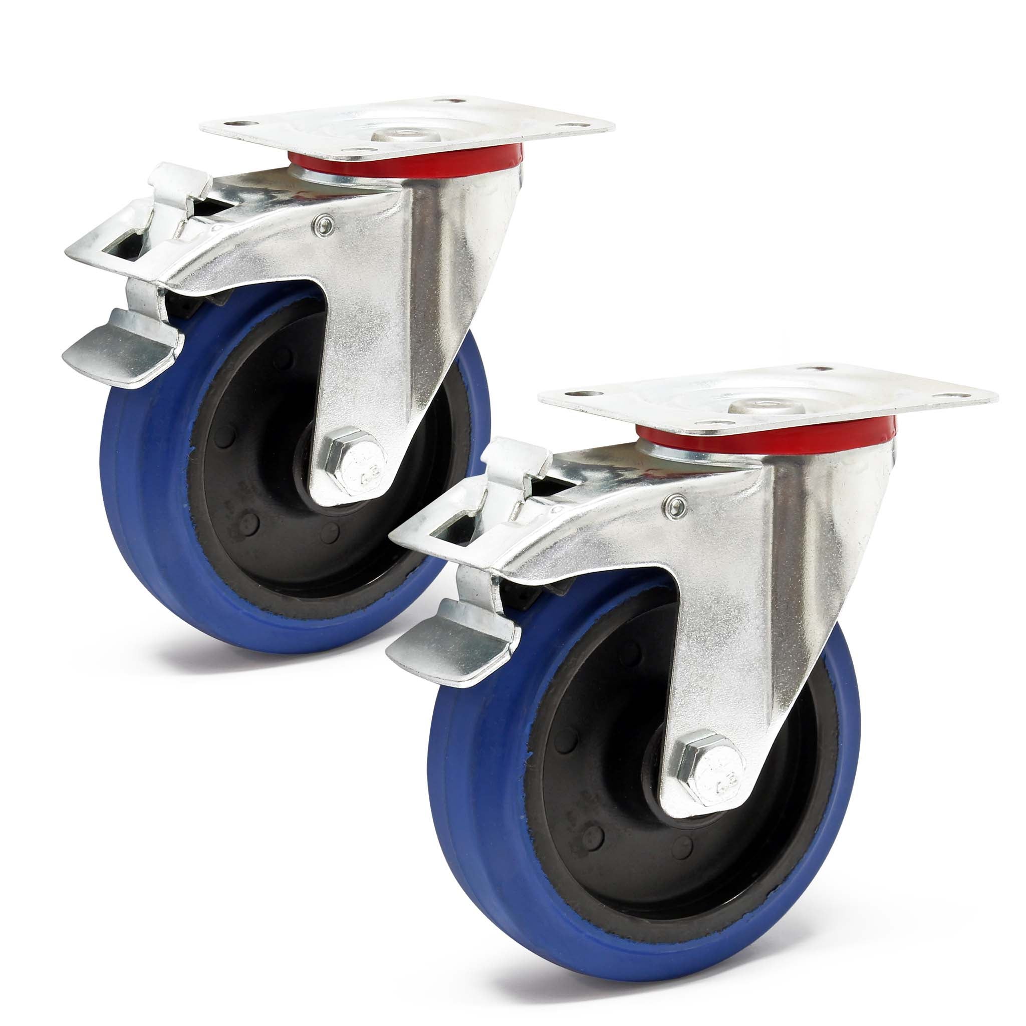 Wiltec Jeu 2x Roulette pivotante en plastique – Ø 125 mm – Capacité de ...