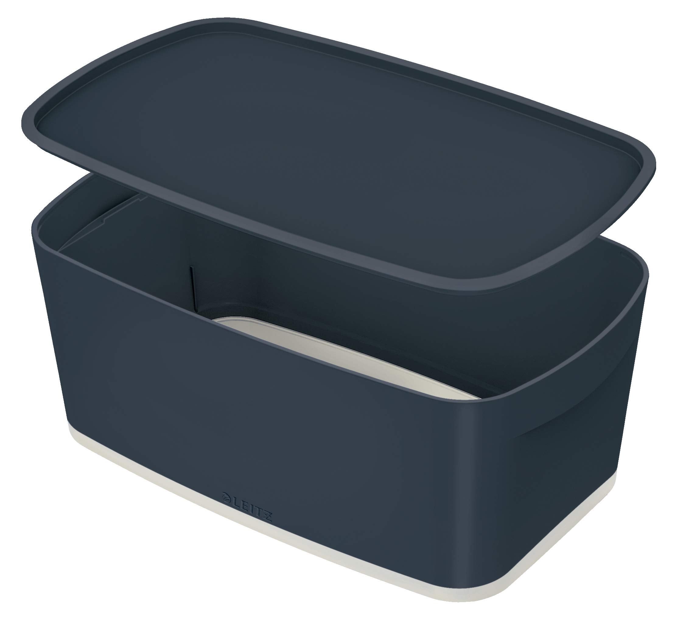 Petit bac de rangement avec couvercle 5 litres My Box Cosy - Gris ...