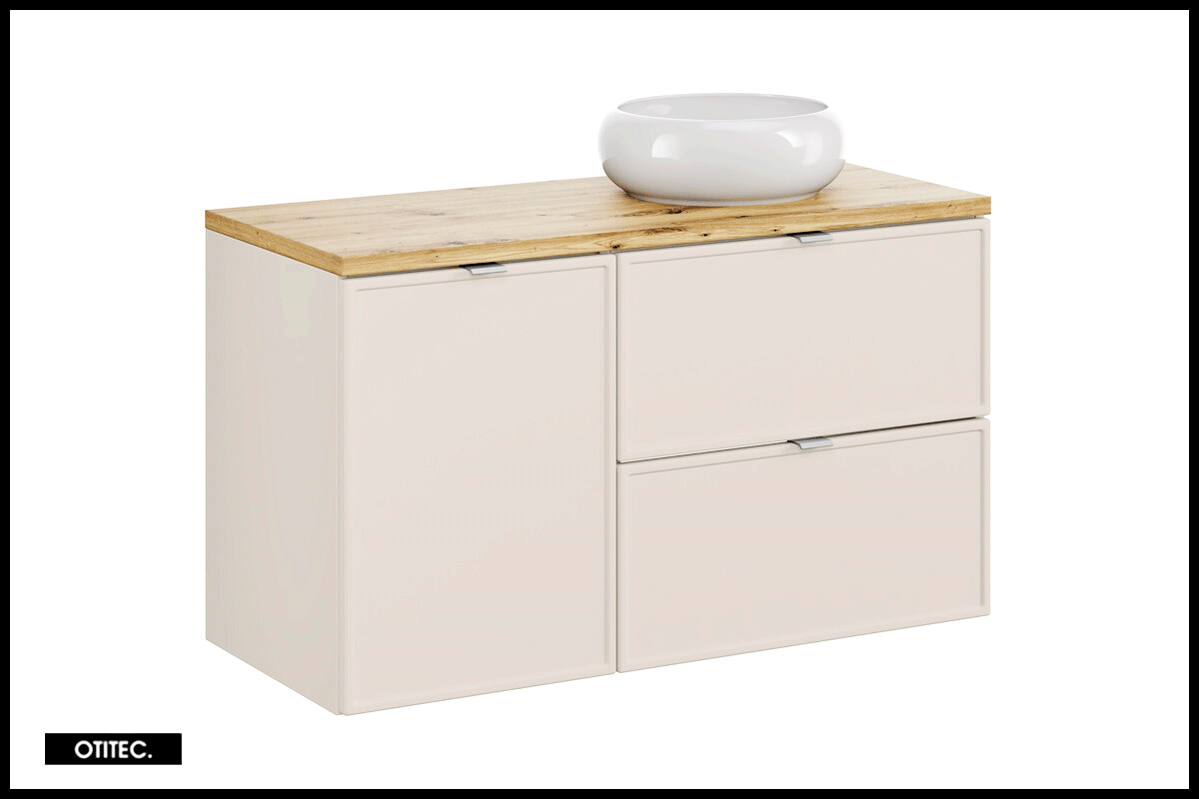 Ensemble meuble de 100 cm - Avec Plan - Avec vasque à poser - Haut ...