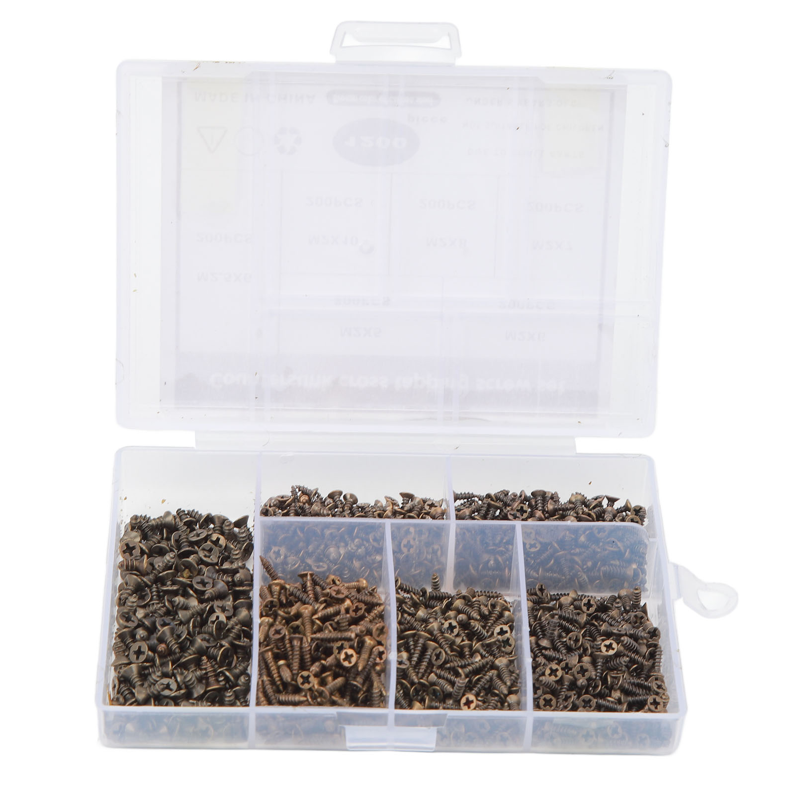 1200 pièces M2 M2.5, kit de vis autotaraudeuses à tête fraisée cruciforme, vis de fixation ...