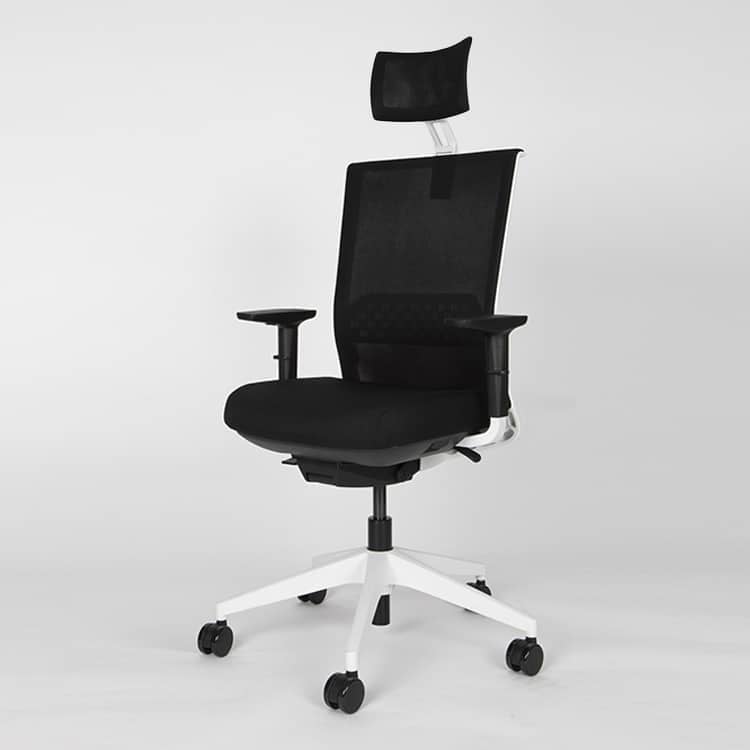 Chaise de bureau ergonomique Actiu Stay Headrest - Blanc & Noir | Leroy ...