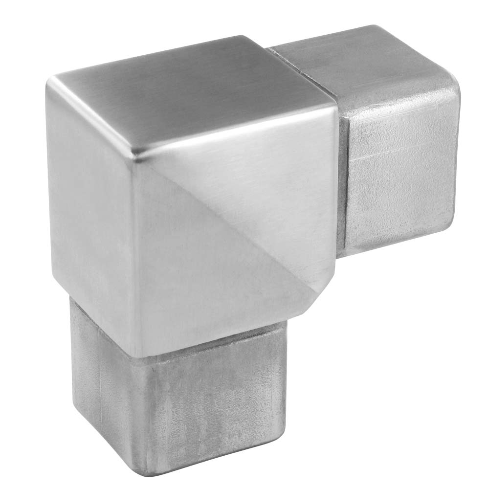 Raccord Angle 90° pour tube carré de 40 x 40 x 2mm en inox brossé 4 ...