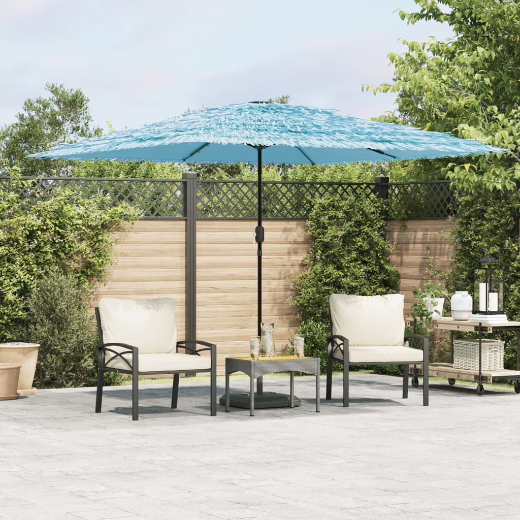 Sombrilla de jardín con poste de acero azul 290x290x238 cm | Leroy Merlin