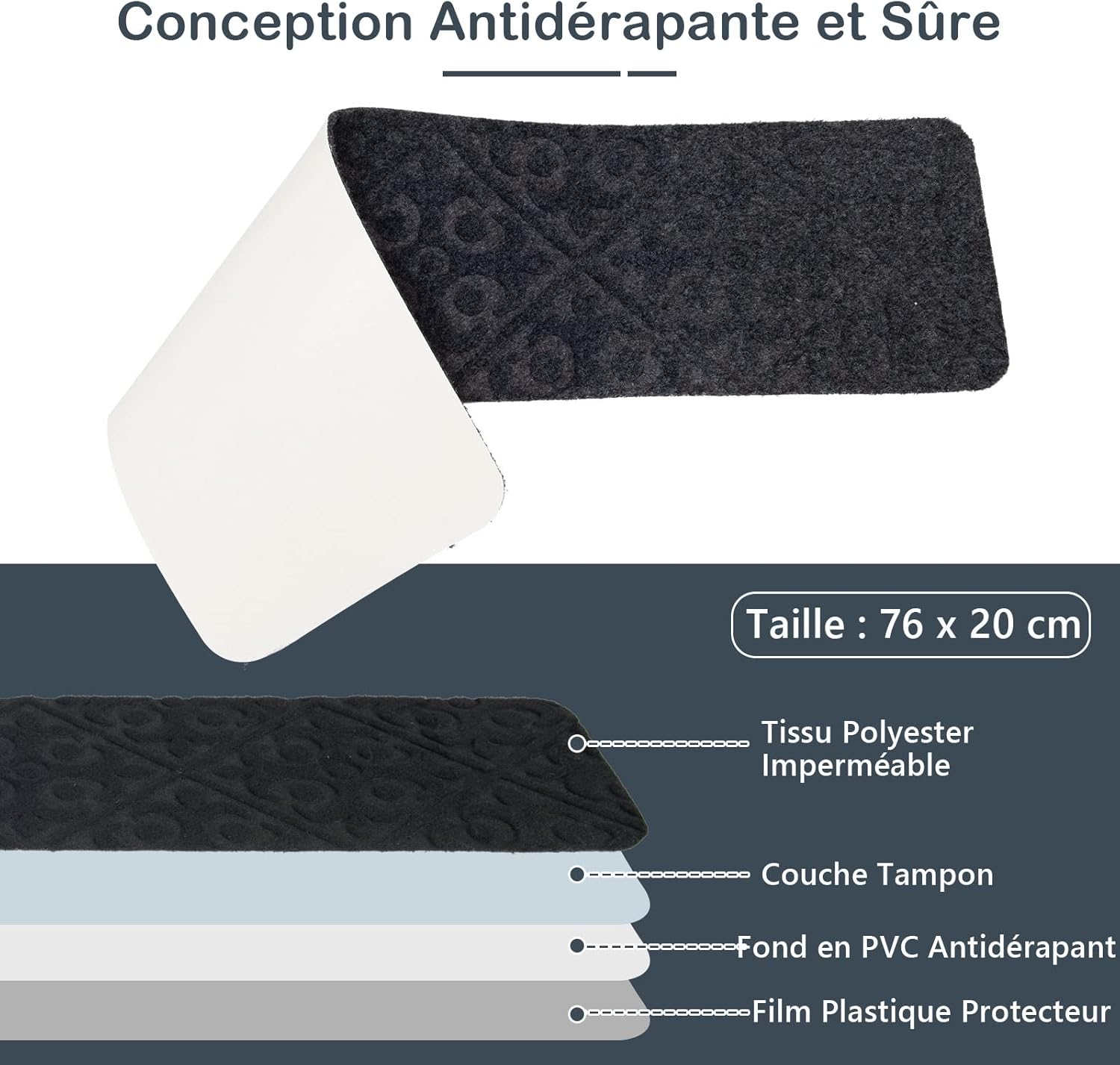 Lot de 15 Marchettes d’Escalier avec Surface Antiderapante, Tapis d ...