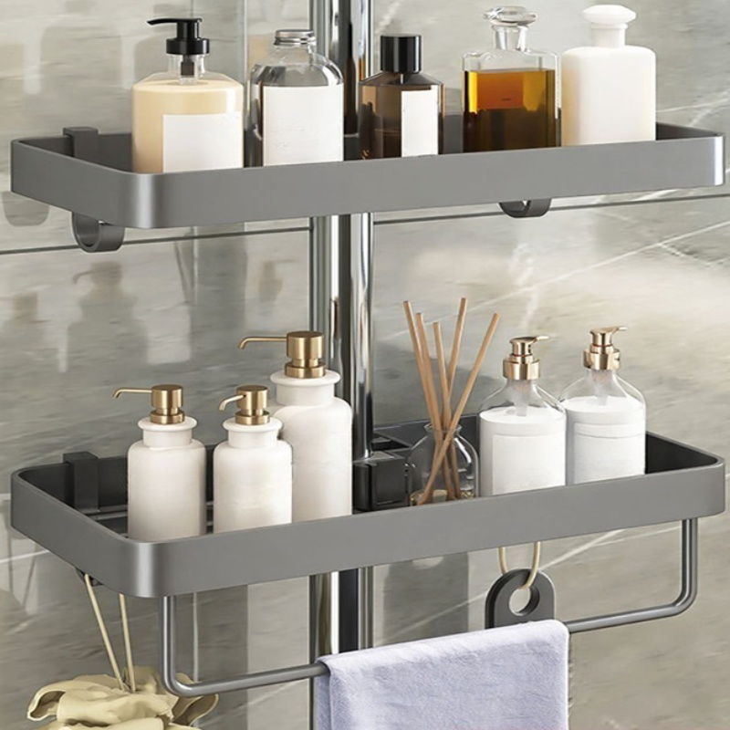 Set de 2 Estantes de Ducha Sin Perforación, Porta Jabón de Aluminio con ...