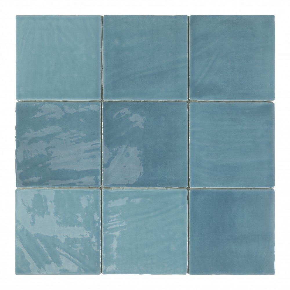Azulejo Azul Claro Brillante Efecto Zellige. Tabarca Cielo 15x15cm ...