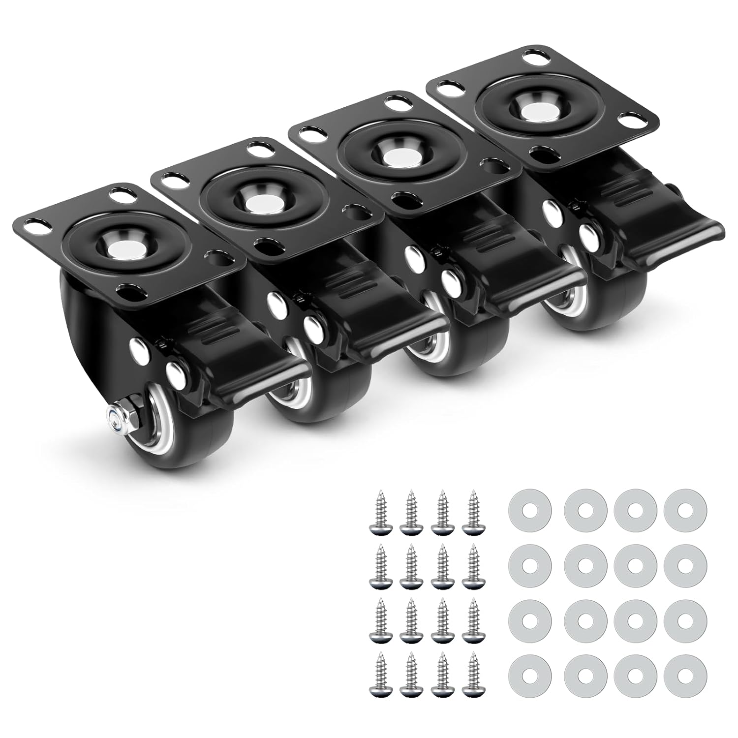 4 Pièces Roulettes pour Meubles 40mm Roulette Charge Lourde avec 4 ...