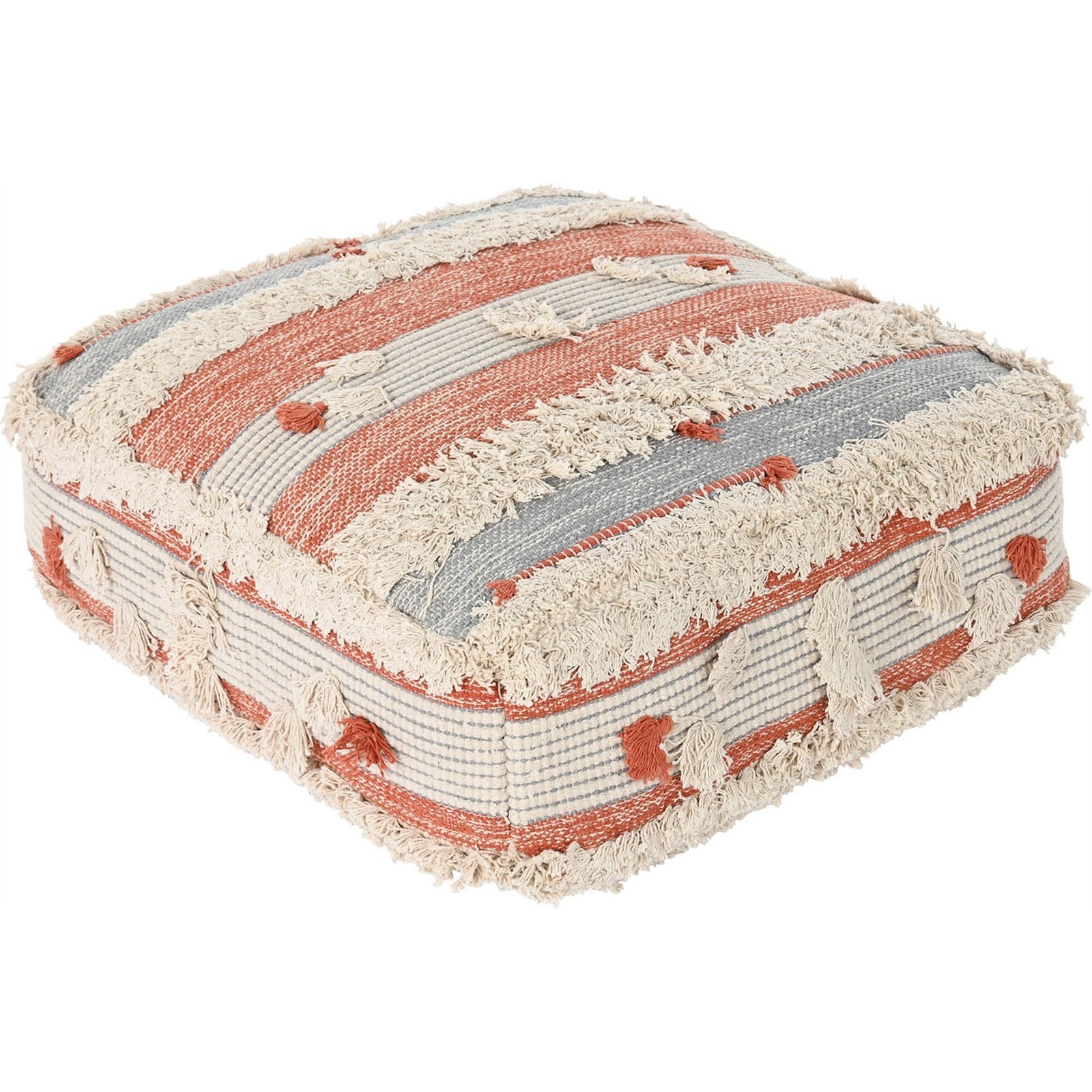 Pouf confortable en coton rayé pour une touche déco 60 x 60 x 25 cm ...