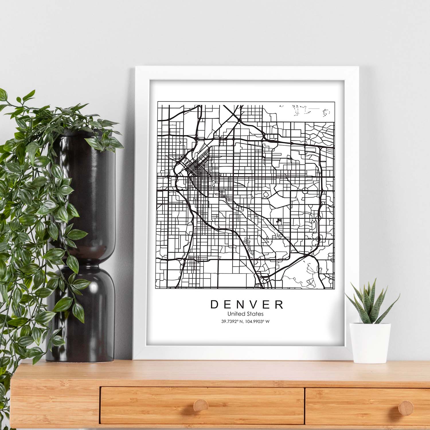 Poster Con Mapa De Denver. Lámina De Estados Unidos, Con Imágenes De ...