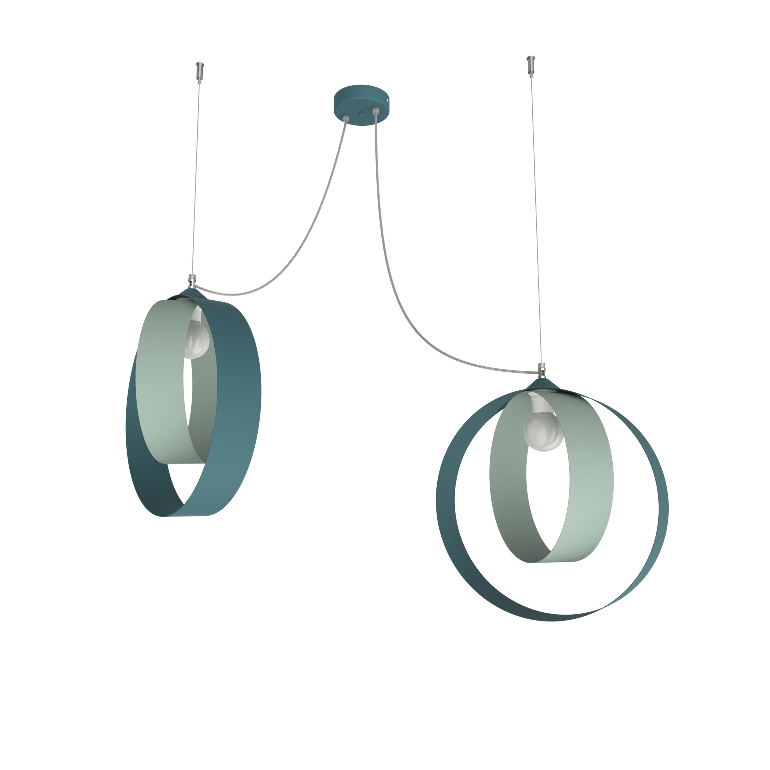 LUMICOM | SHELL Suspension, 2X E27, max 42W, métal, bleu méditerranéen ...