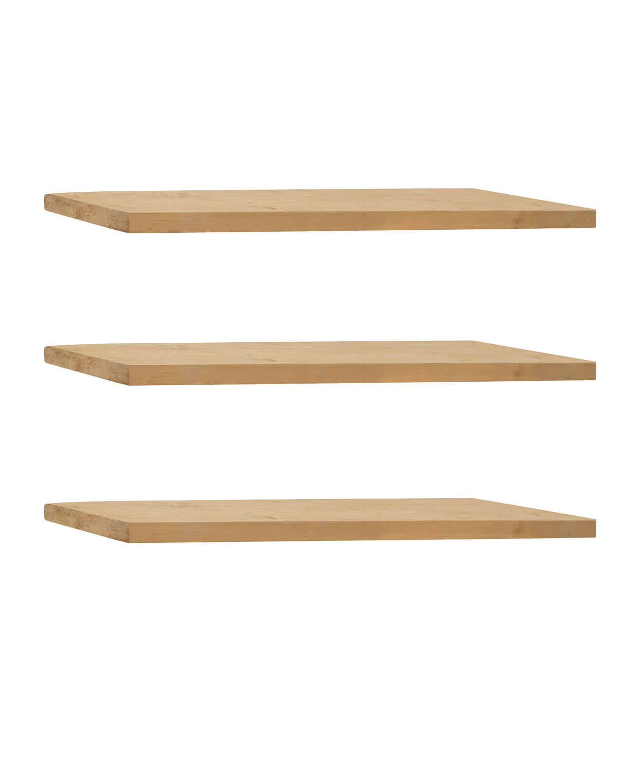 Pack 3 estanterías 60x3,2x20cm de madera maciza flotante roble medio ...