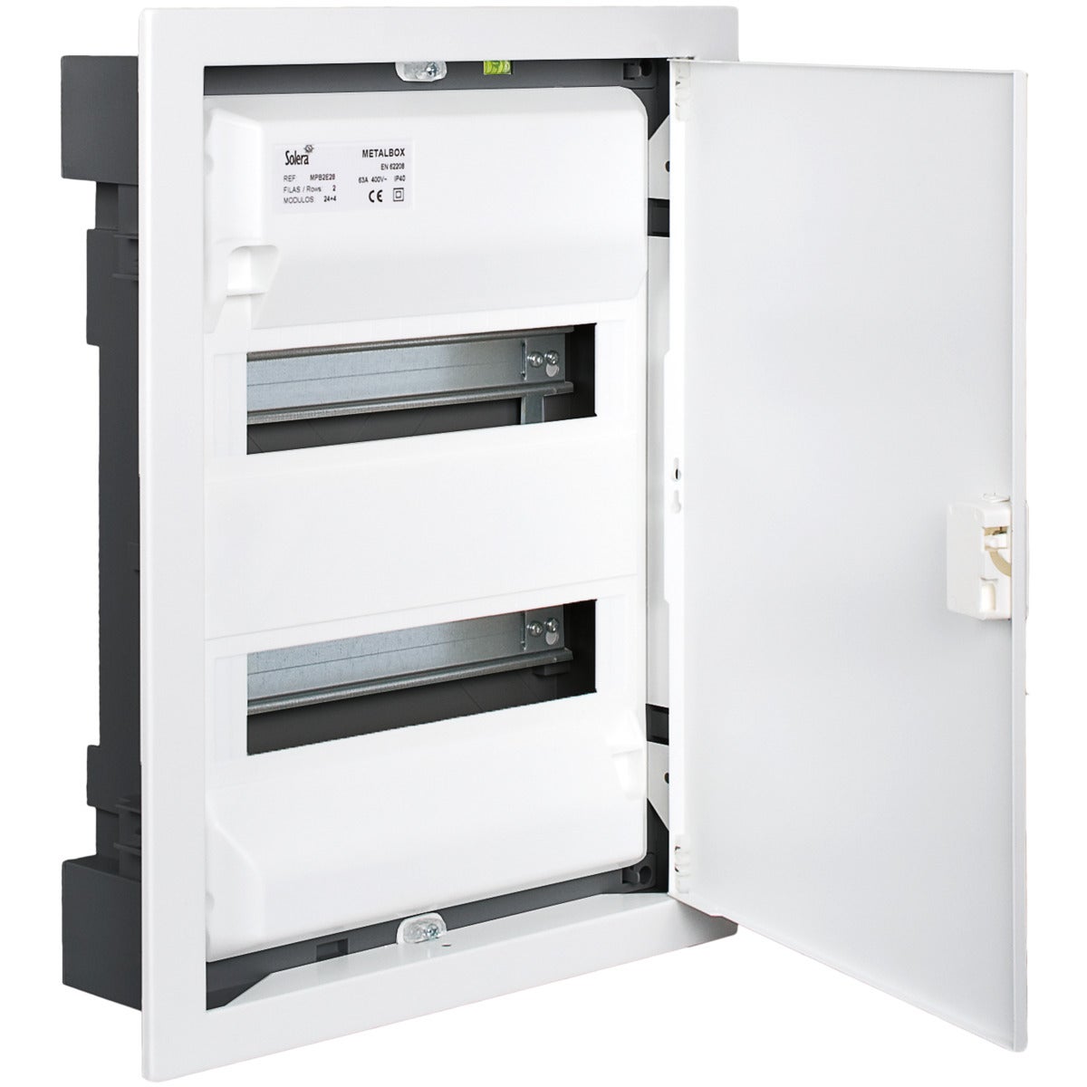 Coffret modulaire encastré métal blanc 2 rangées - Solera | Bricoman