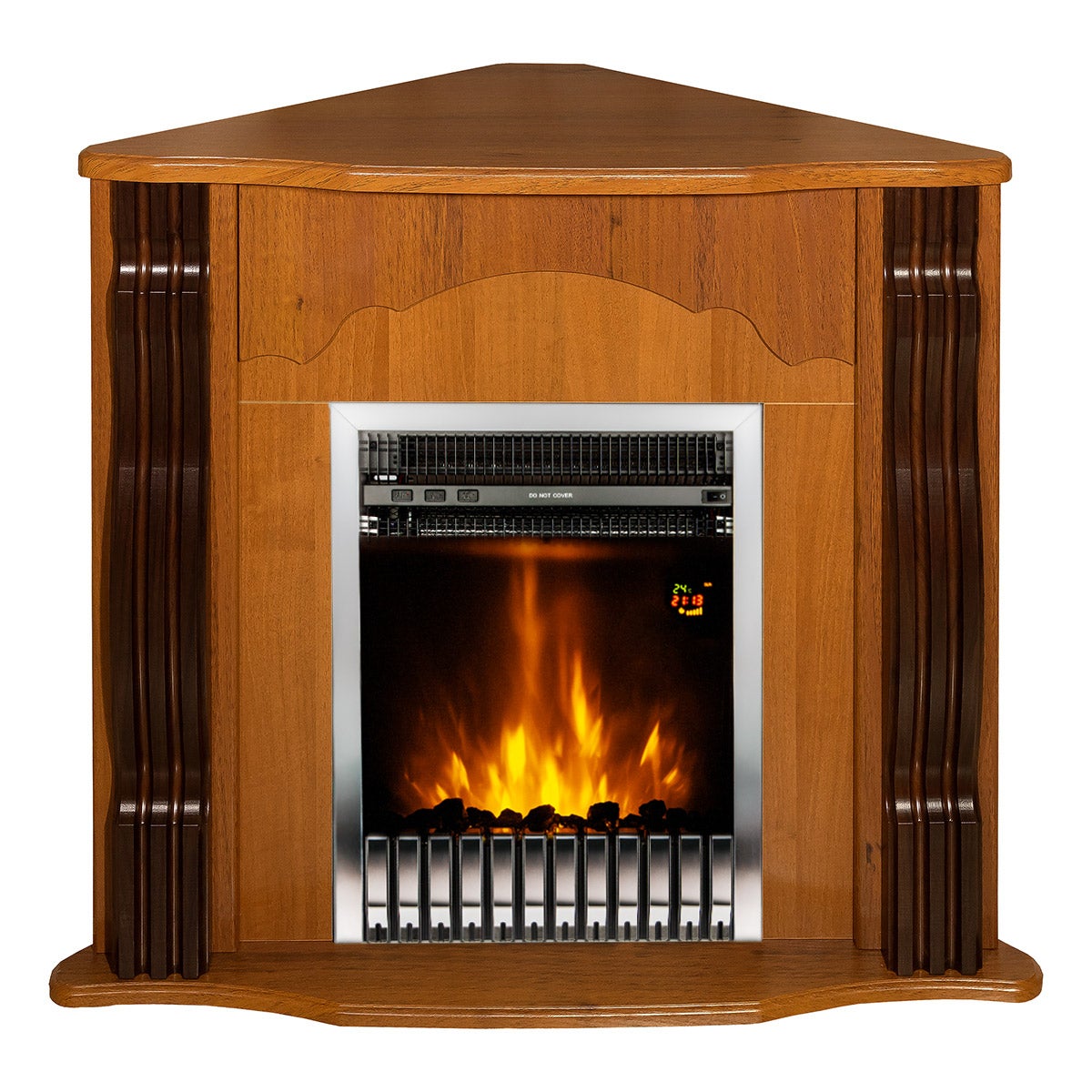 Cheminée électrique d'angle Classic Corner & Gala Silver, effet flamme ...