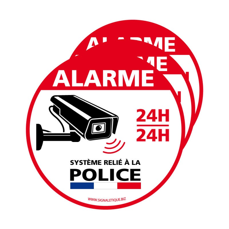 Panneau Alarme en aluminium, Système relié à la Police Diamètre 200 mm ...