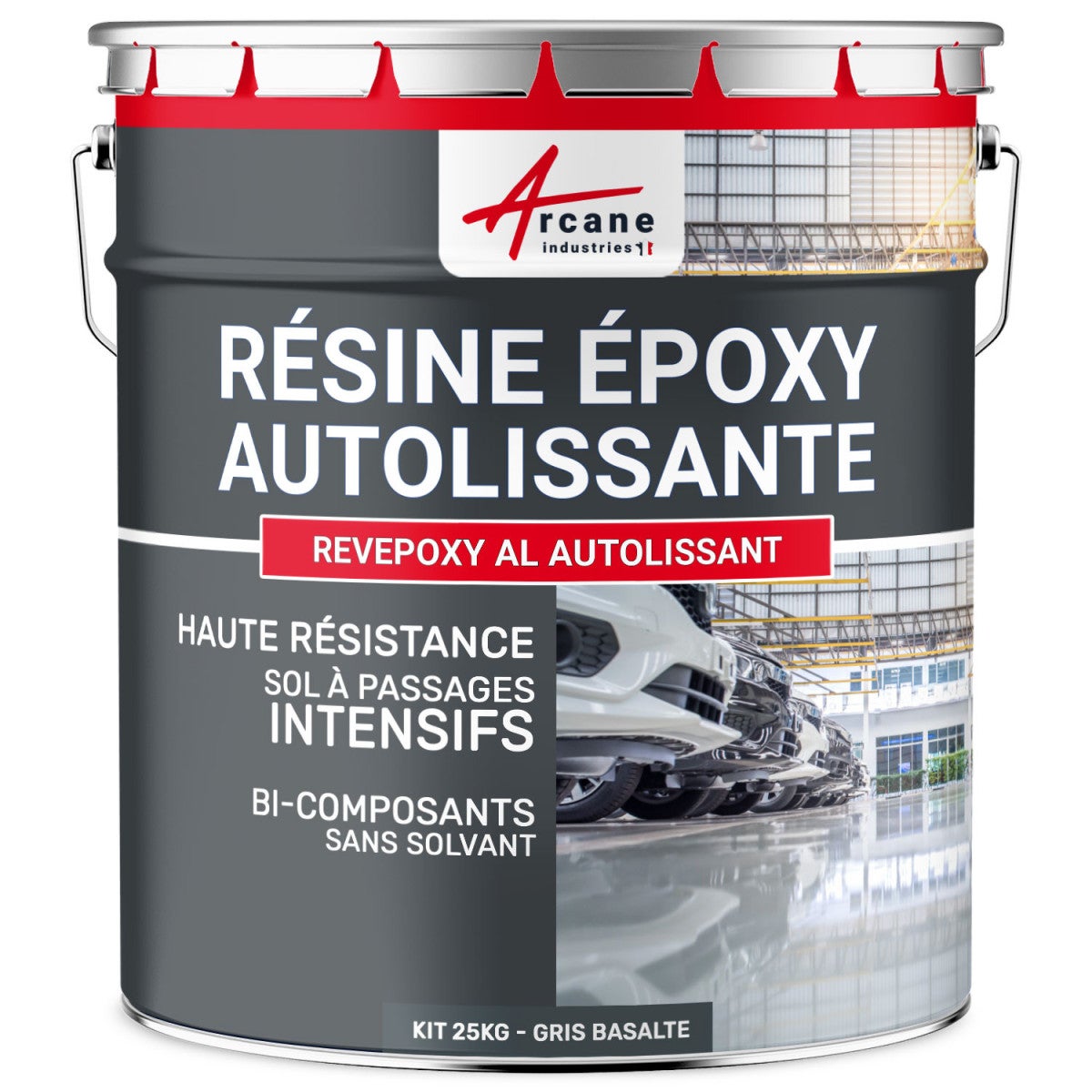 Résine epoxy autolissante sols - REVEPOXY AL Gris Basalte - RAL 7012 ...