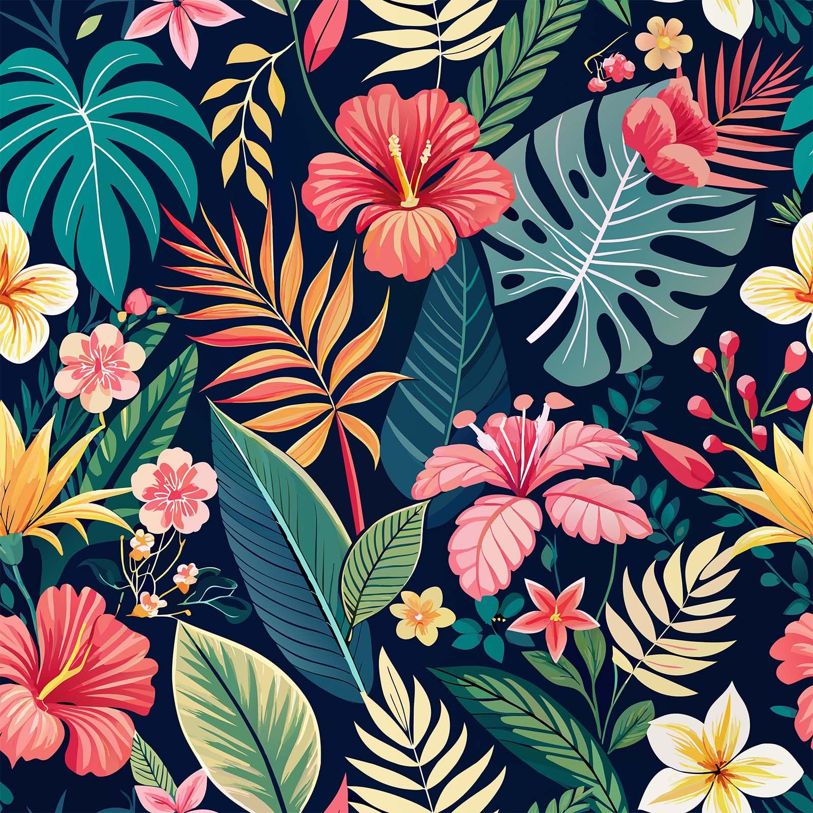 Papel pintado tropical autoadhesivo con diseño de hojas de palmera florales, revestimiento ...