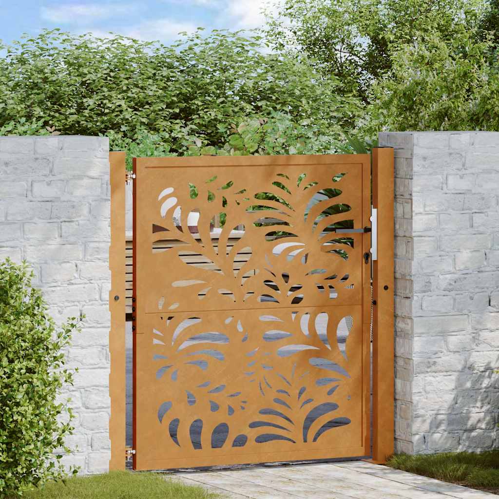 VidaXL Cancello da Giardino 105x105 cm Acciaio Corten Design Ondulato ...