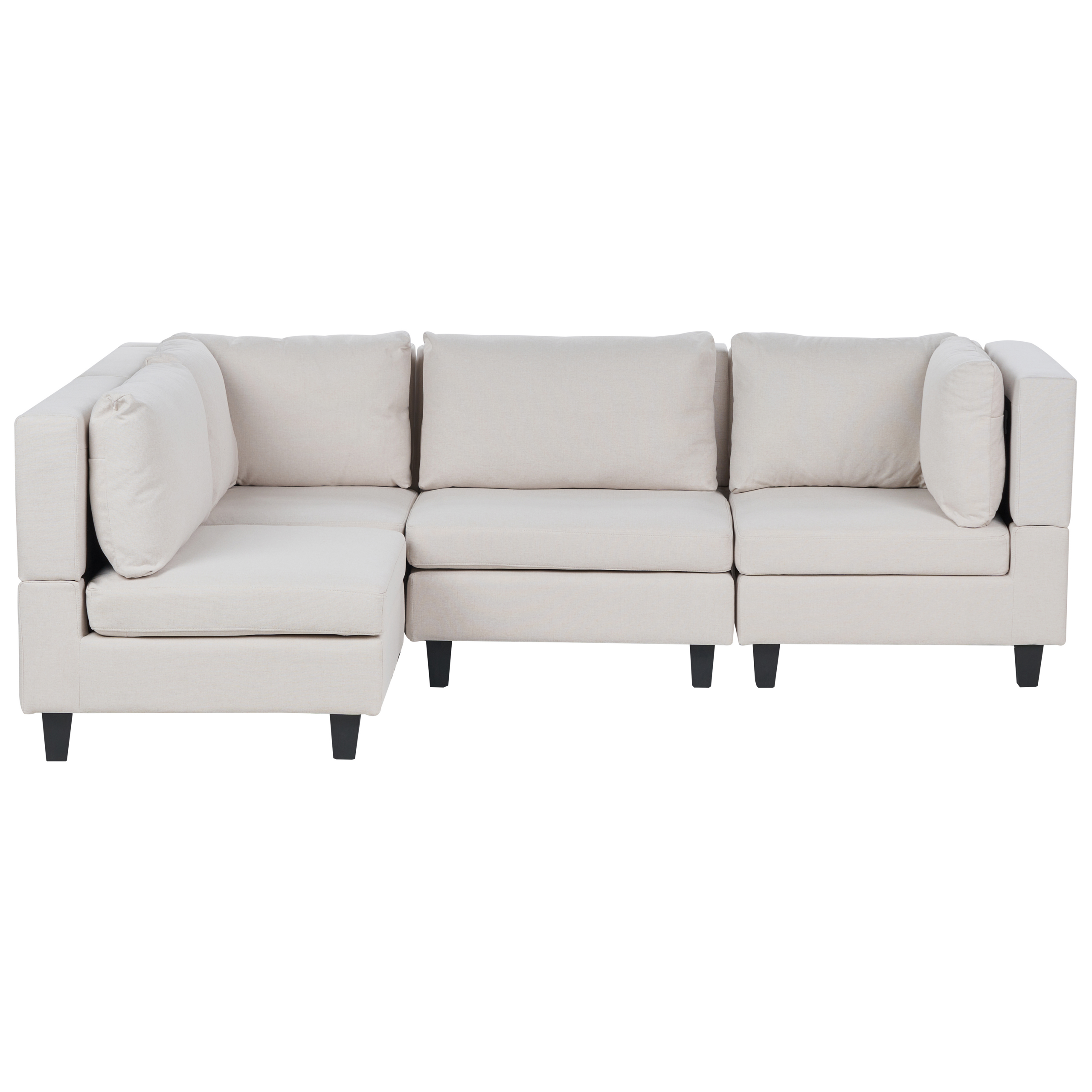 Divano modulare angolare tessuto beige chiaro lato destro 4 posti ...