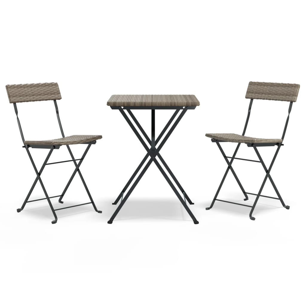 Table basse pliante 3 pièces Meubles en rotin synthétique Gris | Leroy ...