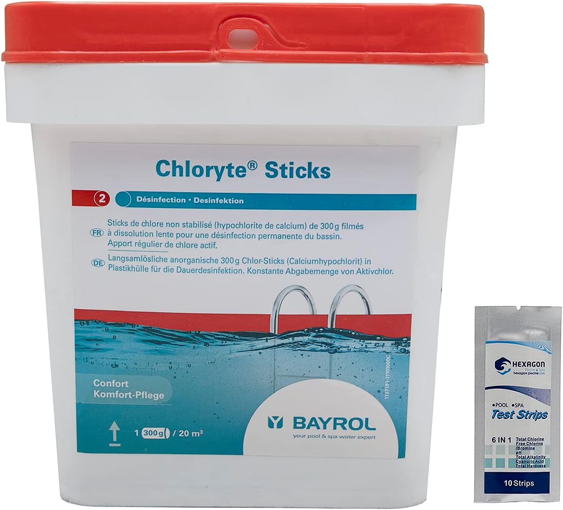 Bayroll Chloryte Sticks – 4.5 kg | Unstabilized Slow Chlorine – Regular ...